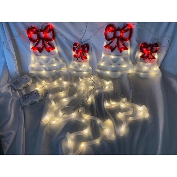 Holiday | Bell Reindeer Christmas Led String Lights Battery Operated 8 ...